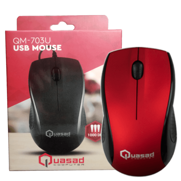 MOUSE QUASAD QM-703U USB RED - DIGITAL SHOP
