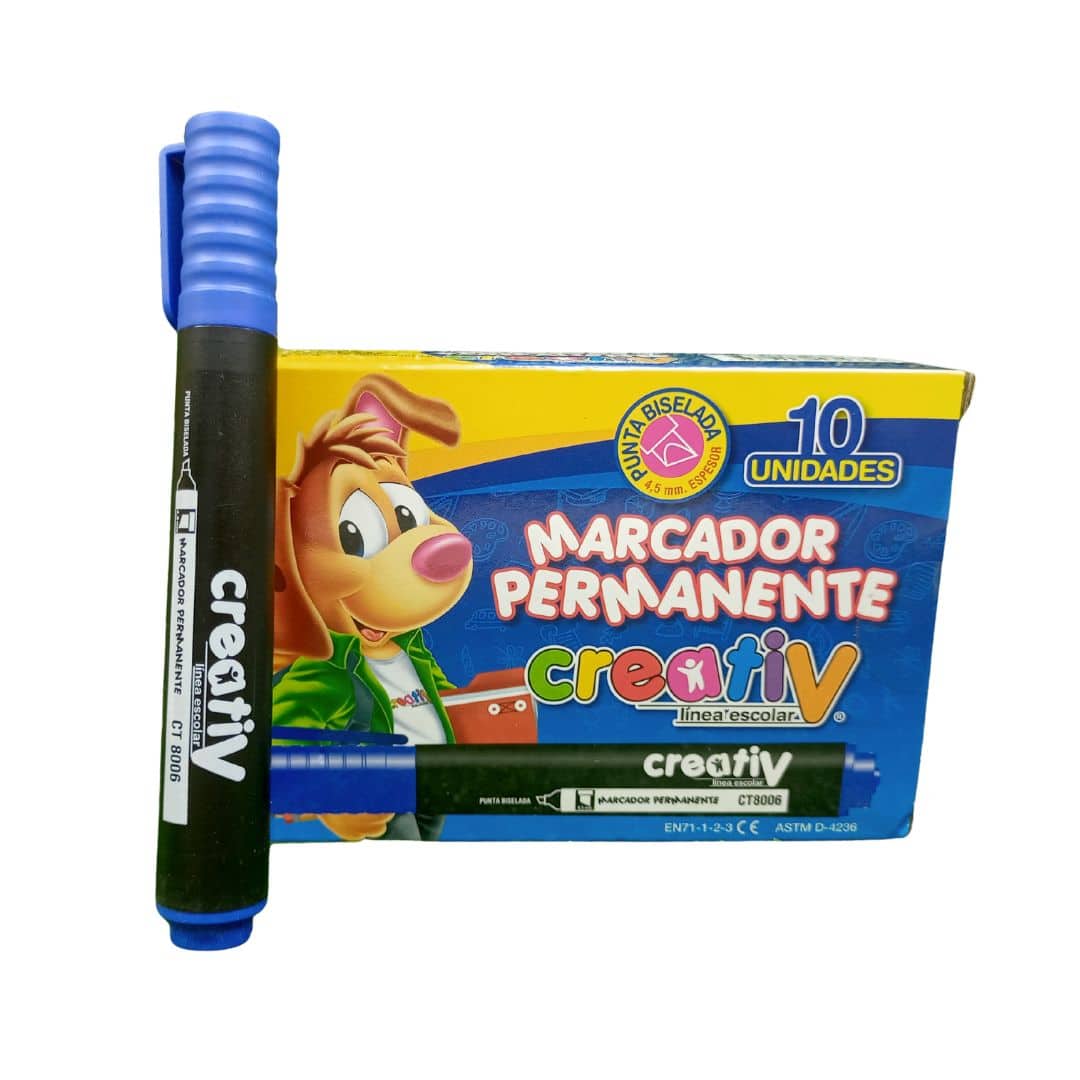 MARCADOR PERMANENTE CREATIVE AZUL - DIGITAL SHOP